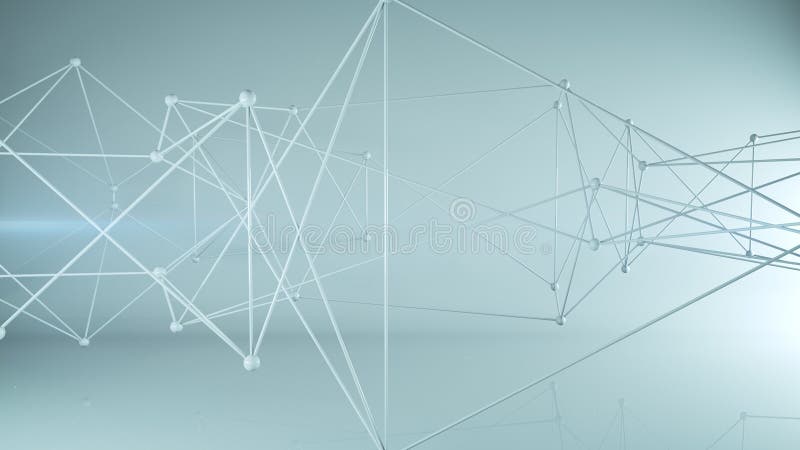 Blue Mesh of Internet Connections 3D Rendering Stock Illustration ...