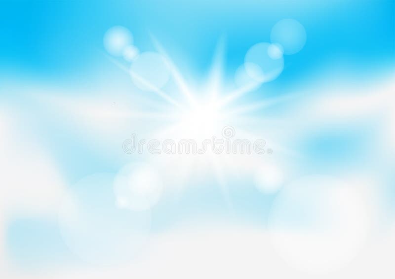 Realistic Sunny Sky with Explosive Flare Effect Stock Vector ...