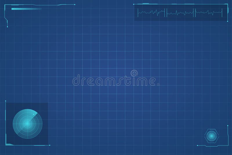 Blue Mesh Surface with Radar Stock Vector - Illustration of sonar ...