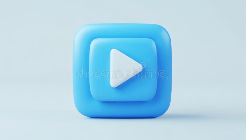 Blue Message Bubble Featuring a Play Video Button - a Symbol of a Media ...