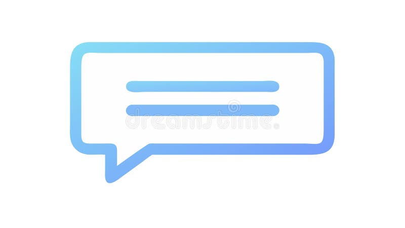 Blue Message Bubble with Horizontal Lines, Chat Icon, Vector Design ...