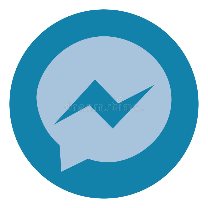 Blue messenger sign, icon stock vector. Illustration of icon - 260377635