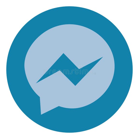 Blue messenger sign, icon stock vector. Illustration of icon - 260377635