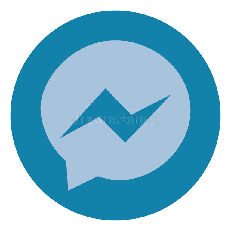 Blue messenger sign, icon stock vector. Illustration of icon - 260377635