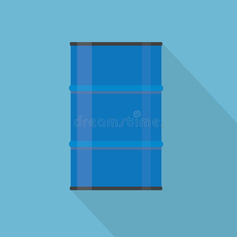 Blue metal barrel icon stock vector. Illustration of military - 179305931