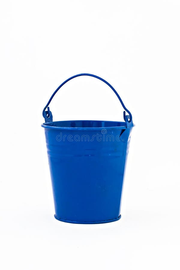 Blue Metal Bucket Decorative Isolated on White Background Stock Photo ...