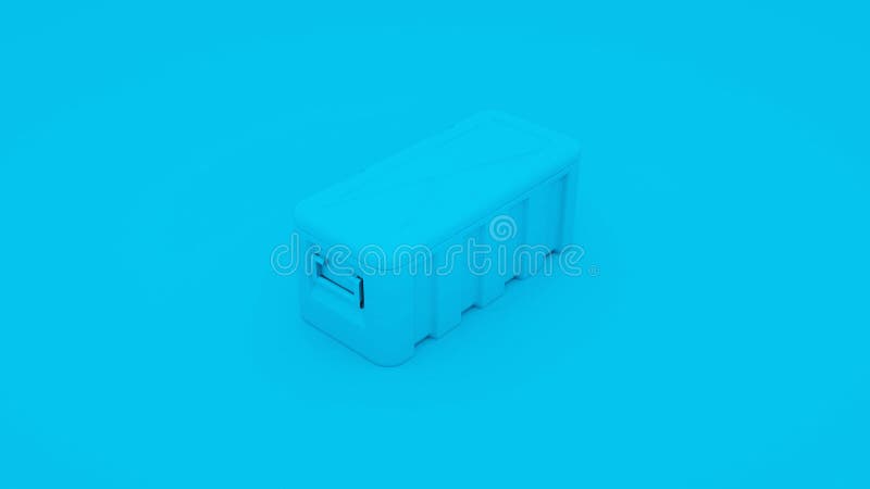 Blue metal case. 3D render stock illustration. Illustration of counter ...