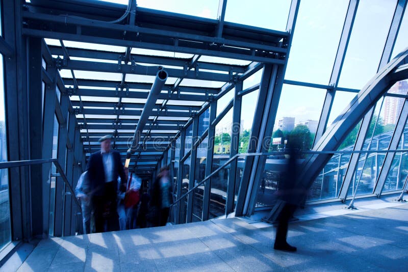 Blue metal corridor stock photo. Image of open, mirror - 5165064