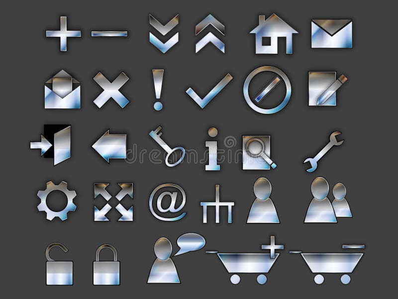 Blue metal icons stock vector. Illustration of document - 11994691