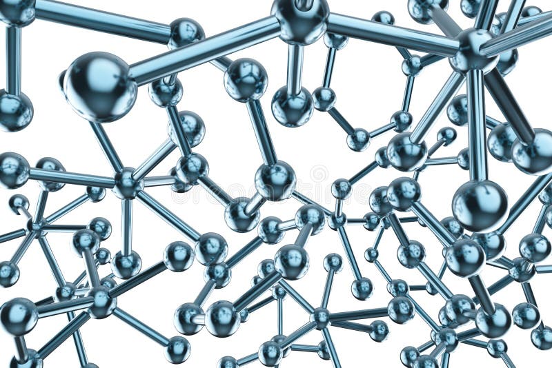 Blue Metal Molecule Structure Stock Illustration - Illustration of ...