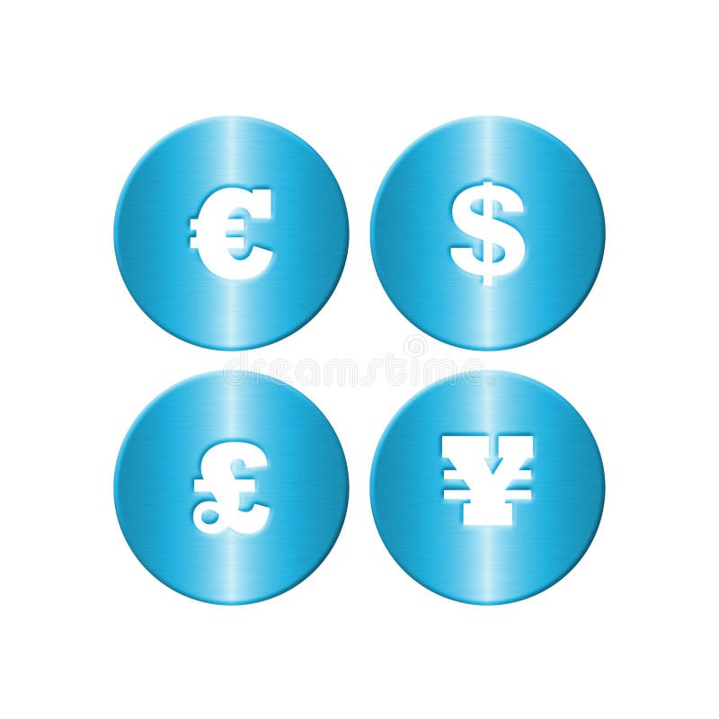Blue Metal Money Symbols stock illustration. Illustration of money ...