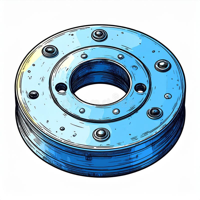 Blue Metal Pulley Machine Part Illustration Stock Illustration ...