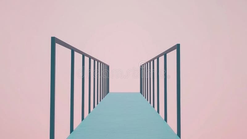 A Blue Metal Railing on a Bridge. Stock Photo - Image of green, light ...