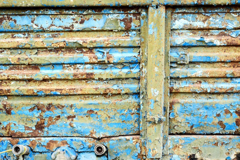 Rusted Metal Blue Girder and Flaking Paint Stock Image - Image of ...