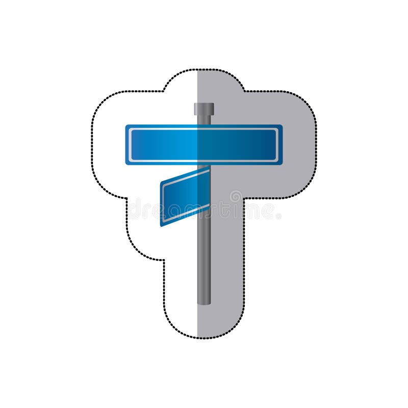 Blue Metal Sign Boards with Two Directions Icon Stock Illustration ...