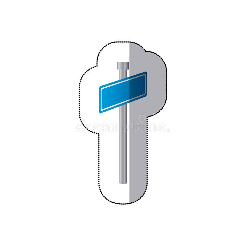 Blue metal sign post icon stock illustration. Illustration of metal ...