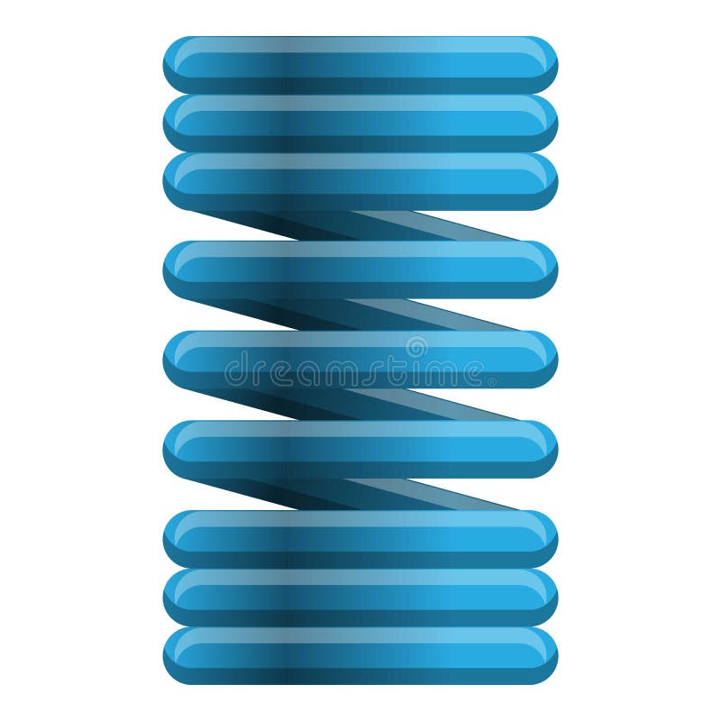 Blue Metal Spring Icon, Cartoon Style Stock Vector - Illustration of ...