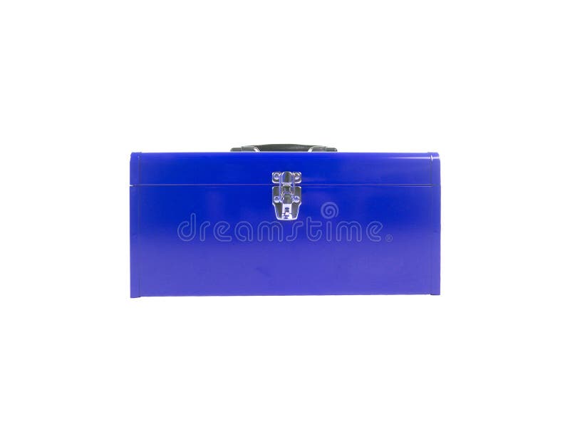 Blue Metal Toolbox Isolated on White Background Stock Image - Image of ...