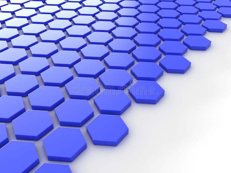 Blue Metallic Background with Hexagons and Place Stock Illustration ...