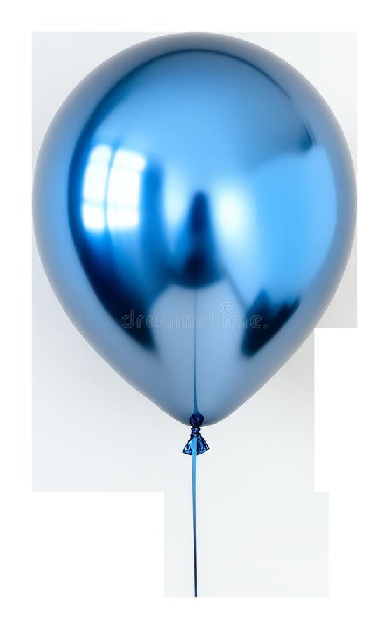 Blue Metallic Balloon on Transparent Background, Festive Decoration ...