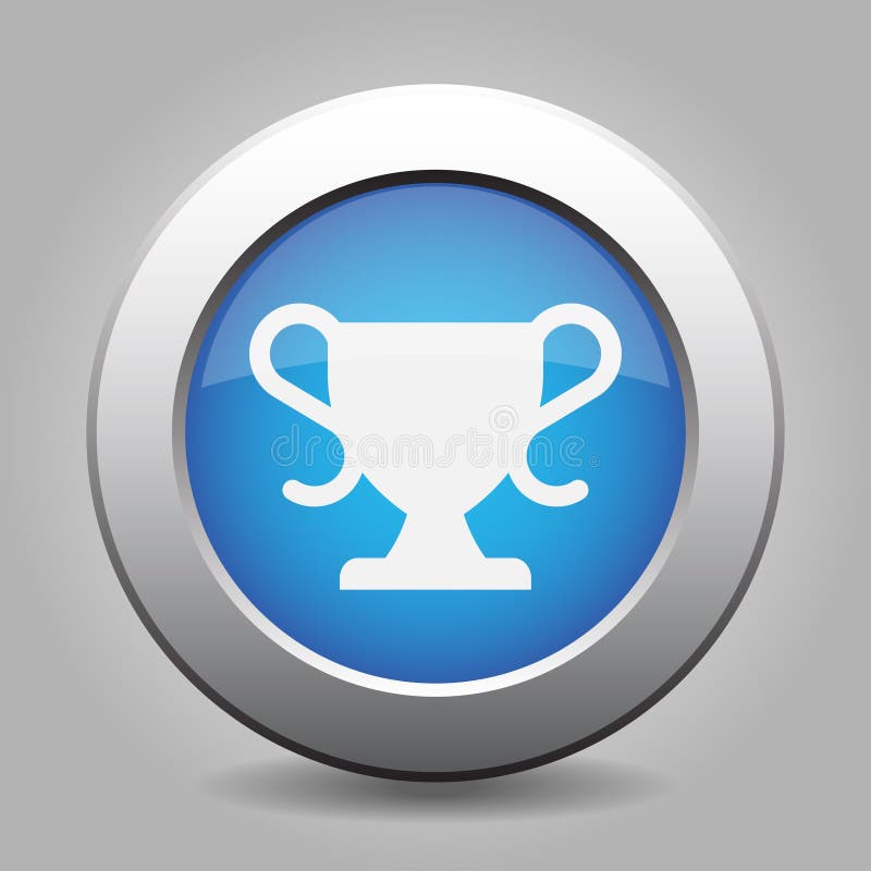 Blue Metallic Button, White Equalizer Symbol Icon Stock Vector ...