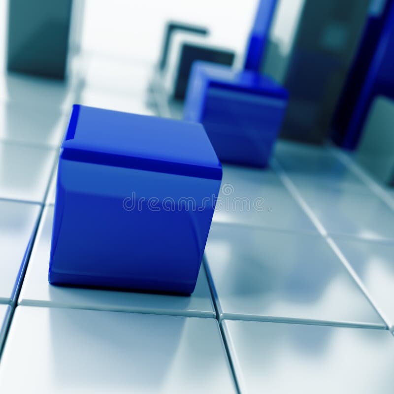 Blue metallic cubes stock photo. Image of cube, descriptive - 20030440