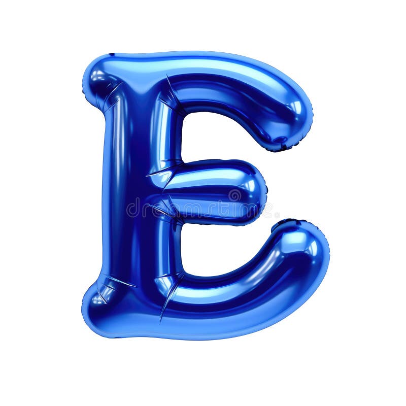 Blue Metallic S Alphabet Balloon Realistic 3D on White Background Stock ...