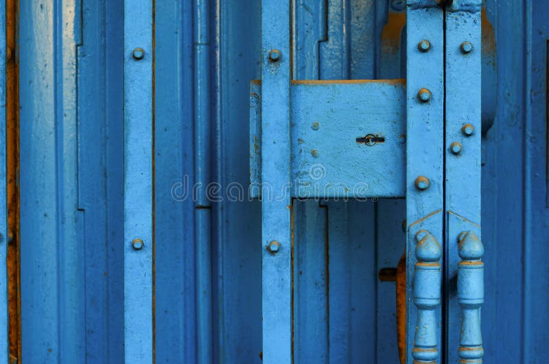 Blue metallic entrance stock image. Image of antique - 27991515