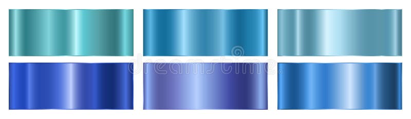 Blue Metallic Gradients on a White Background. a Banner with a Metallic ...