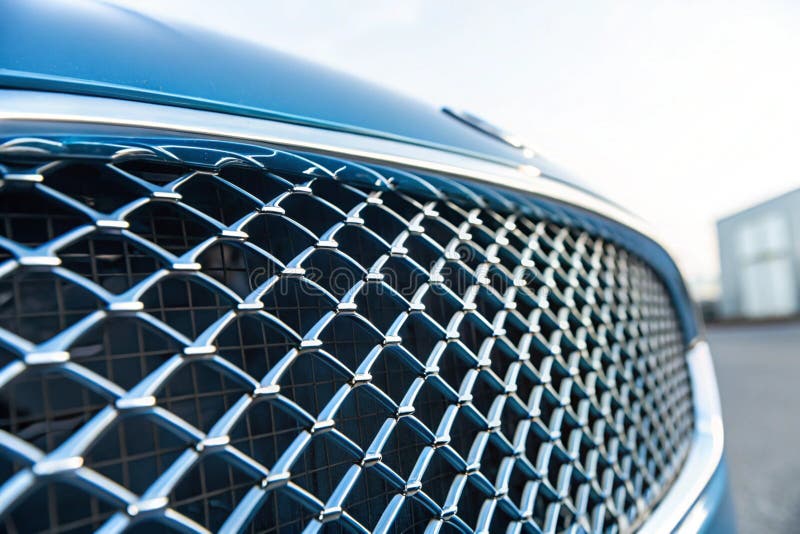 Blue Metallic Grid or Grille Background Stock Illustration ...