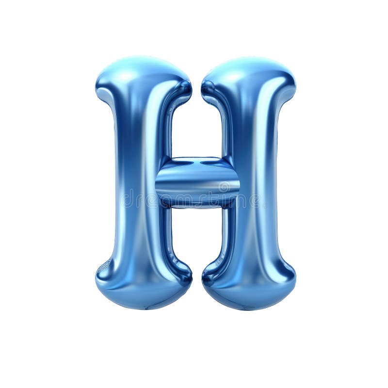 Blue Metallic S Alphabet Balloon Realistic 3D on White Background Stock ...