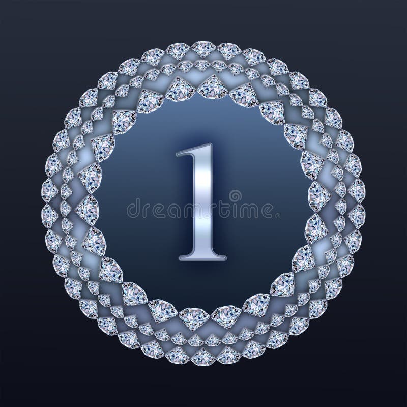 A Blue Metallic Number "1" is Centered on a Dark Gradient Background ...