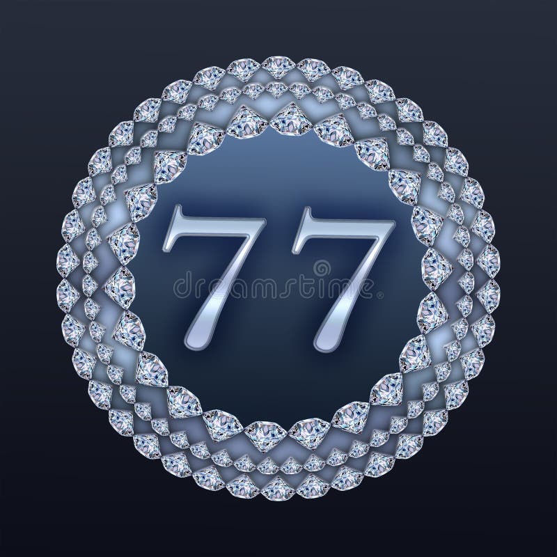 A Blue Metallic Number "77" is Centered on a Dark Gradient Background ...