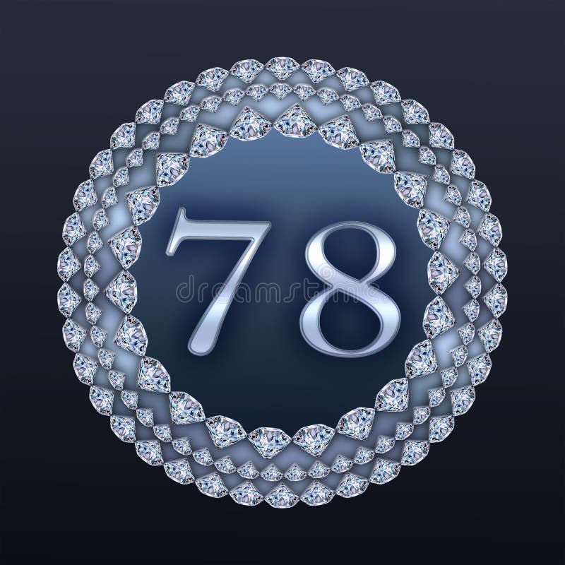 A Blue Metallic Number "78" is Centered on a Dark Gradient Background ...