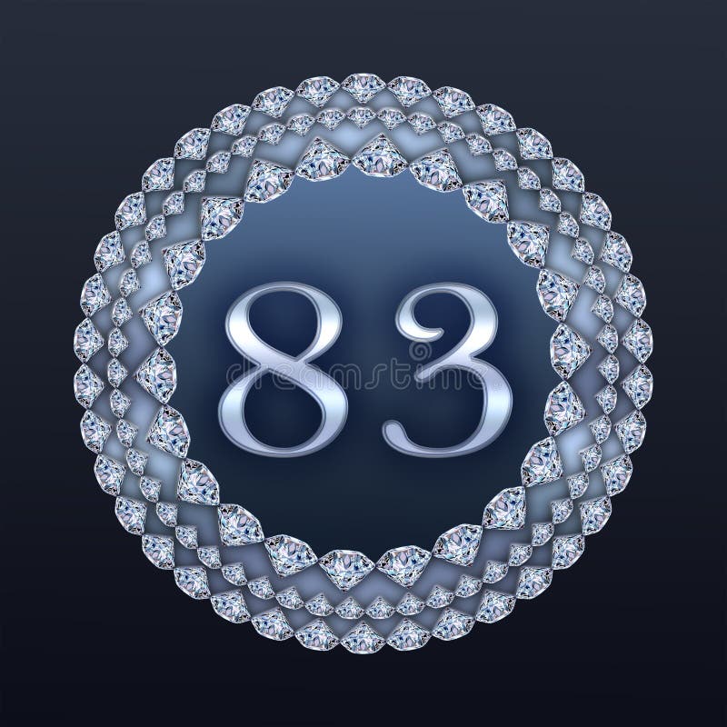 A Blue Metallic Number "83" is Centered on a Dark Gradient Background ...