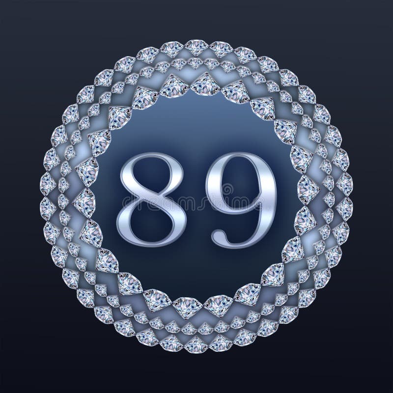 A Blue Metallic Number "89" is Centered on a Dark Gradient Background ...