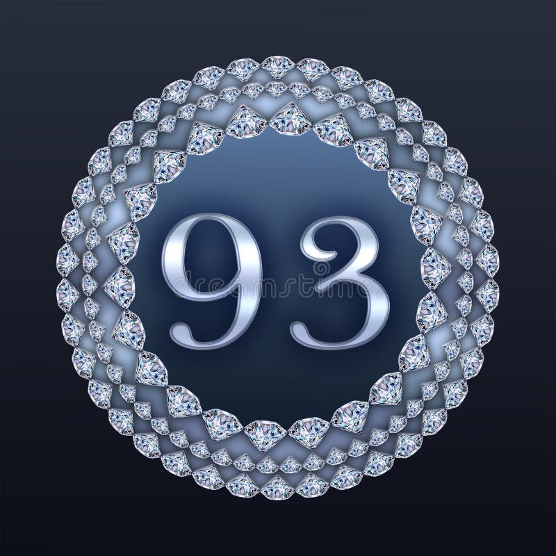 A Blue Metallic Number "93" is Centered on a Dark Gradient Background ...