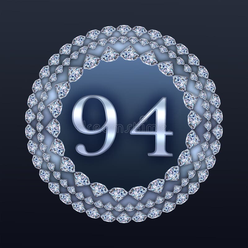 A Blue Metallic Number "94" is Centered on a Dark Gradient Background ...