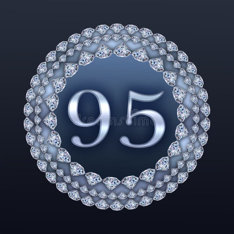 A Blue Metallic Number "95" is Centered on a Dark Gradient Background ...