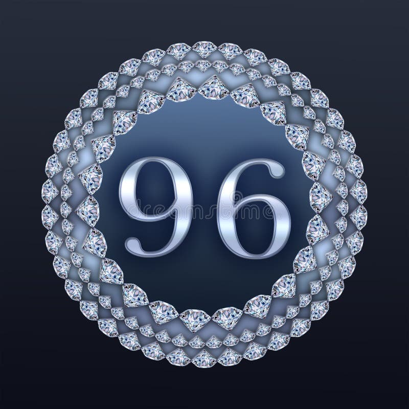 A Blue Metallic Number "96" is Centered on a Dark Gradient Background ...