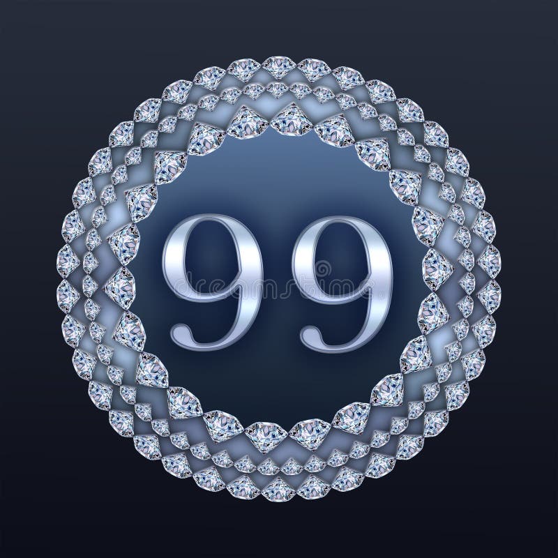 A Blue Metallic Number "99" is Centered on a Dark Gradient Background ...