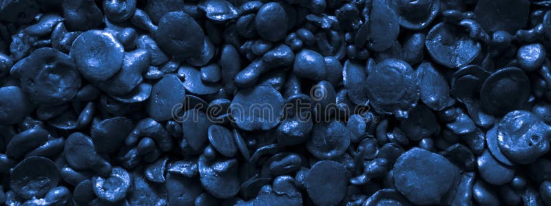 Blue Metallic Pebbles Background or Texture Stock Photo - Image of ...