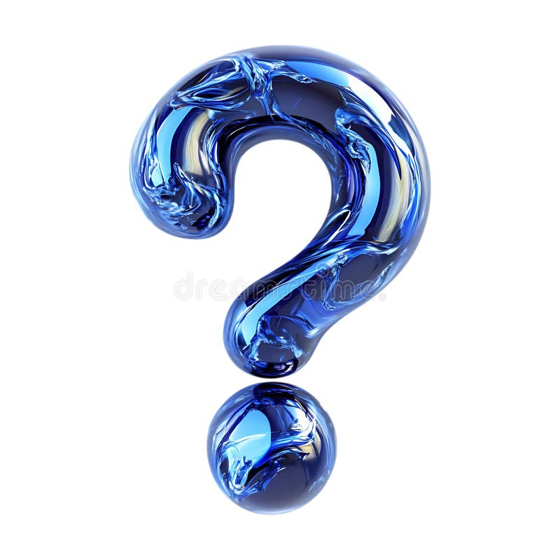 Blue Metallic Question Mark 3D Render Enigma Inquiry Uncertainty ...