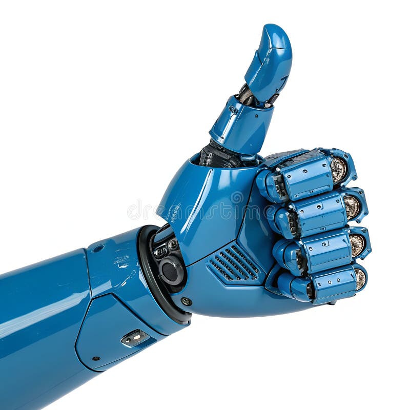 Blue Metallic Robotic Hand Giving Thumbs Up Stock Illustration ...