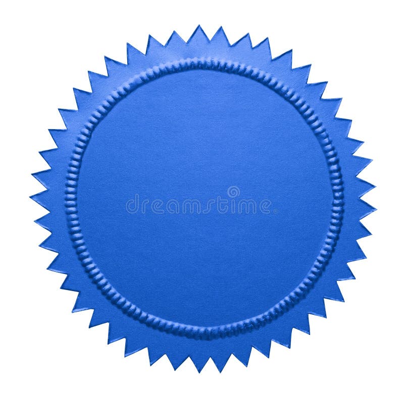 Blue Metallic Seal stock photo. Image of circle, stamped - 42485792