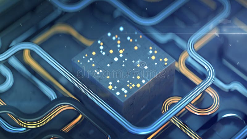 Blue Metallic Technical Plate 3D Rendering Stock Illustration ...