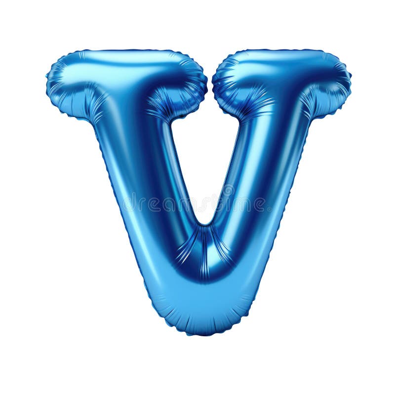 Blue Metallic S Alphabet Balloon Realistic 3D on White Background Stock ...