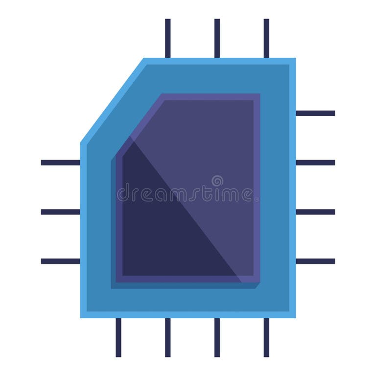 Blue Microchip Representing Artificial Intelligence Technology Stock ...