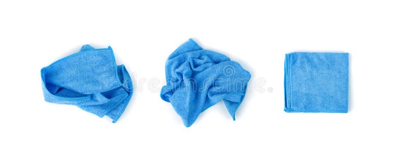 Blue Microfiber Cleaning Cloth Isolated on White Background Stock Image ...