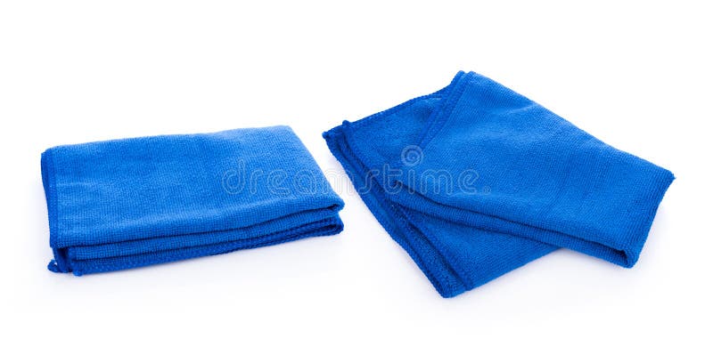 Blue Microfiber Cloth Isolated on White Background Stock Photo - Image ...